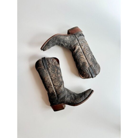 Lucchese | Shoes | Diva By Lucchese Brown Leather Exotic Skin Croc ...